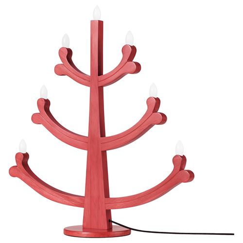 STRALA red 47 cm LED candelabra - 10582446 | IKEA
