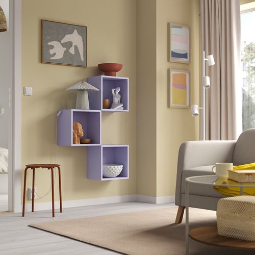 EKET pastel lilac 70x25x105 cm Wall-mounted cabinet combination ...