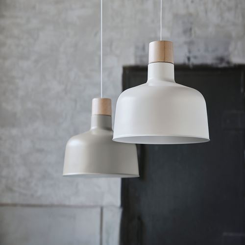 BUNKEFLO white/birch 36 cm pendant lamp - 60488390 | IKEA