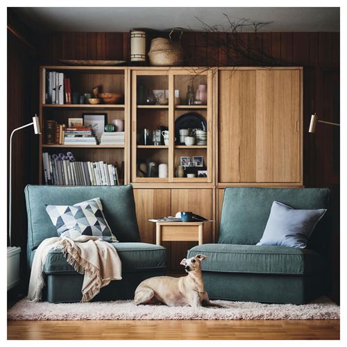 KIVIK kelinge grey/turquoise 1 seat sofa-bed - 19470227 | IKEA