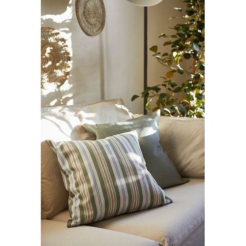 LINGONOXBAR yeşil-çizgili 50x50 cm kırlent kılıfı - 10540630 | IKEA